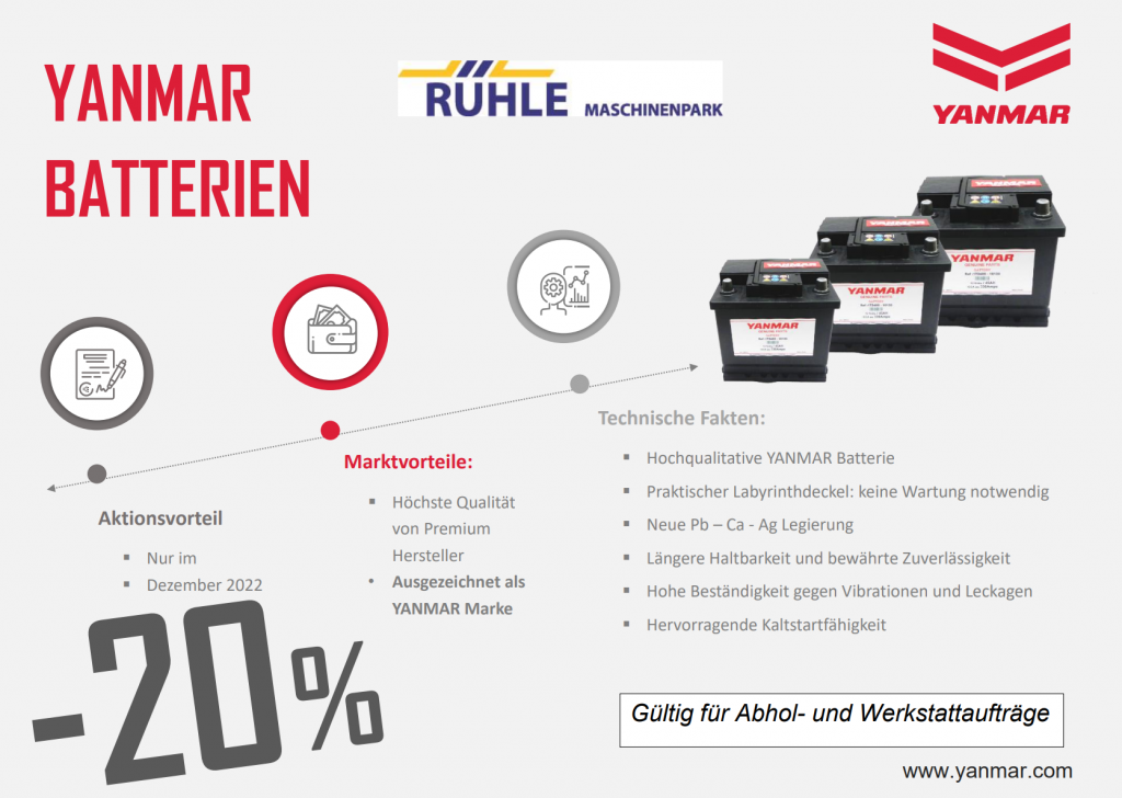 Yanmar Batterien - Rühle GmbH Maschinenpark